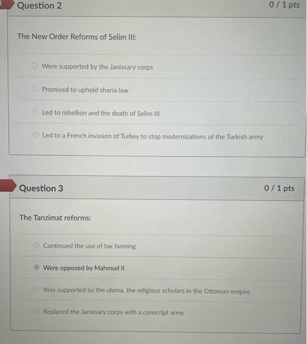 The New Order Reforms of Selim III: Were supported by | Chegg.com
