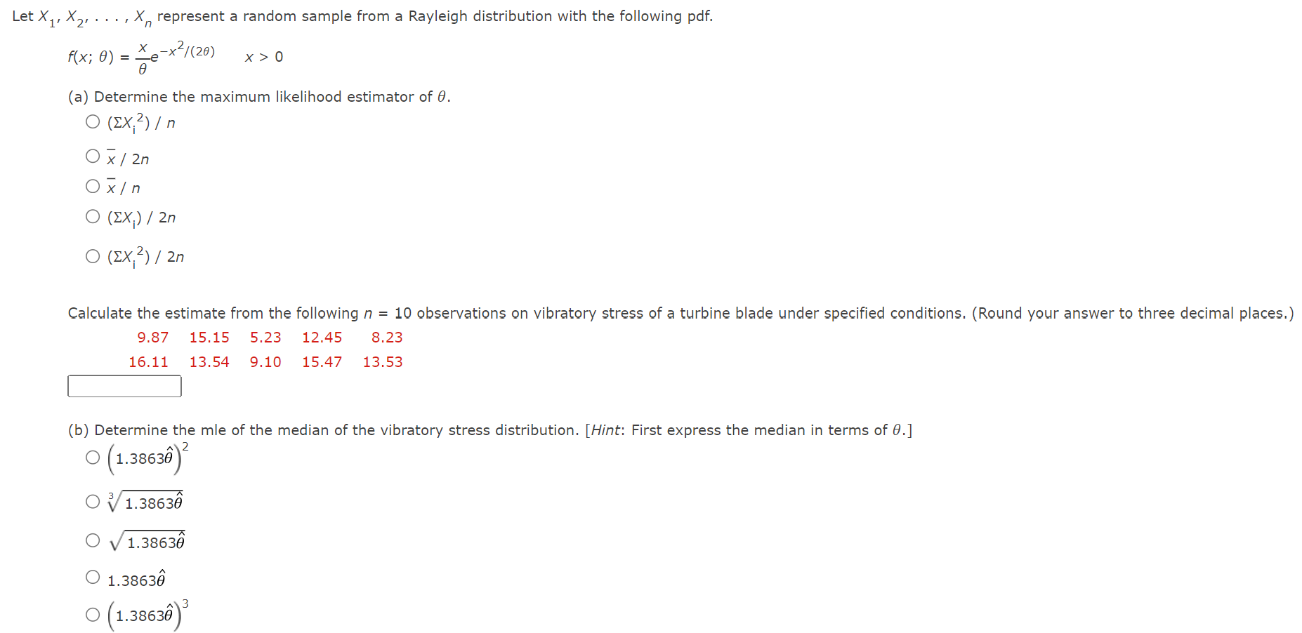 Solved Let x1,x2,dots,xn ﻿represent a random sample from a | Chegg.com