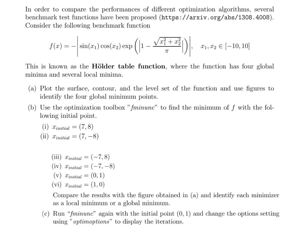Solved In order to compare the performances of different | Chegg.com
