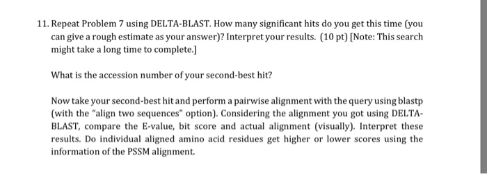 Solved 7. Perform a blastp search using human beta globin as | Chegg.com