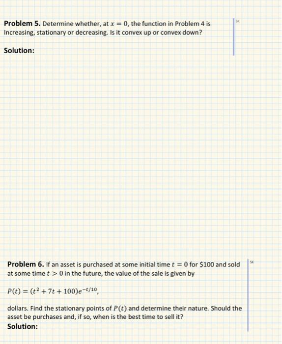 Solved Problem 5. Determine whether, at x=0, the function in | Chegg.com