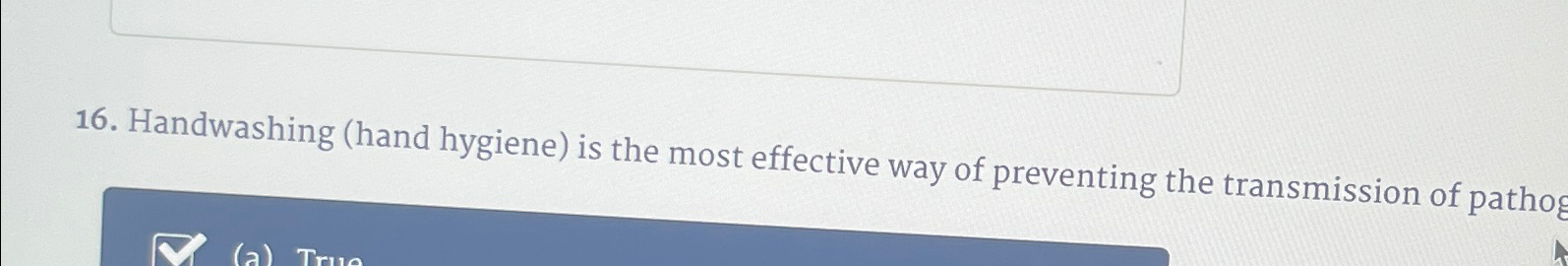 Solved Handwashing (hand hygiene) ﻿is the most effective way | Chegg.com