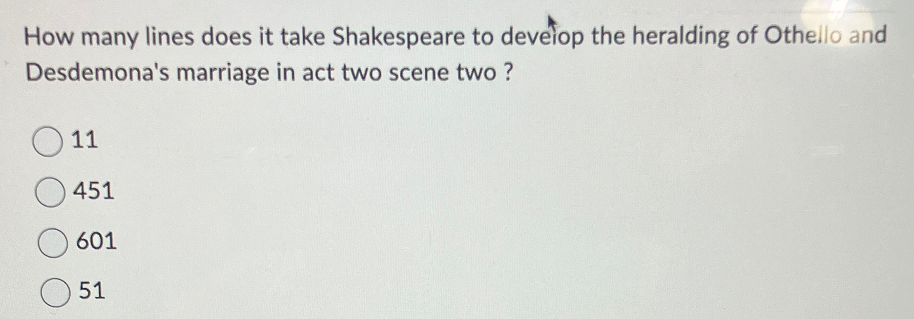 How many lines does it take Shakespeare to deveiop | Chegg.com