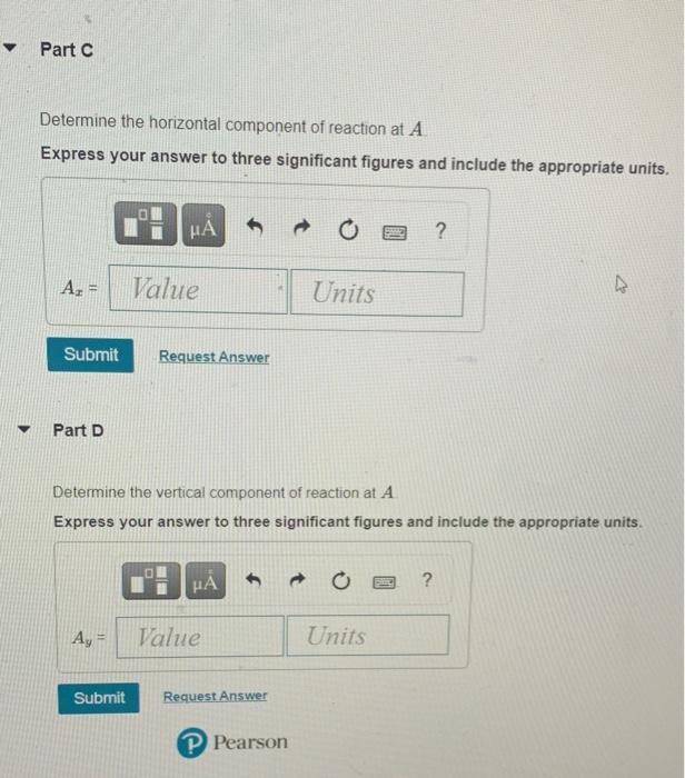 Solved Determine the components of reaction at A and B. Take | Chegg.com