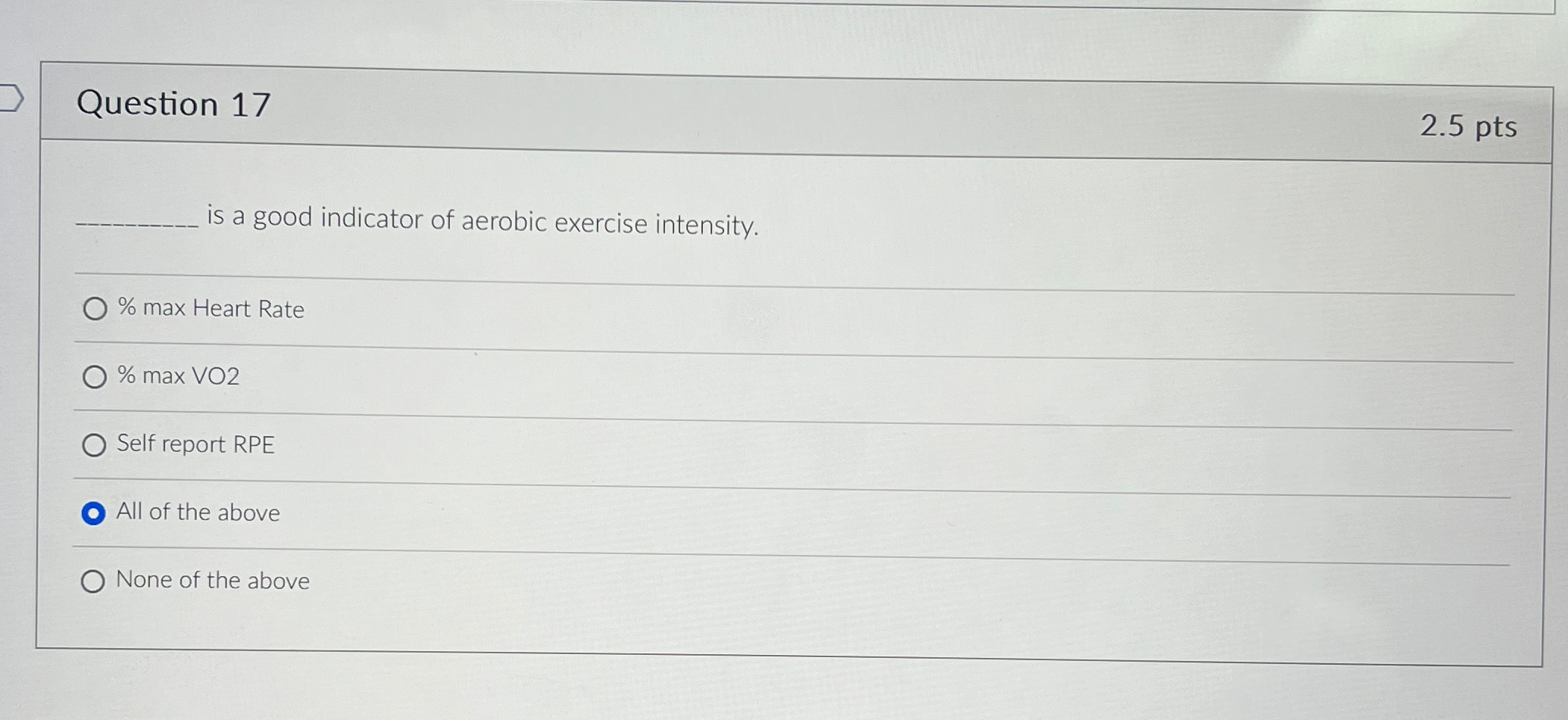 Solved Question 172.5ptsis a good indicator of aerobic | Chegg.com