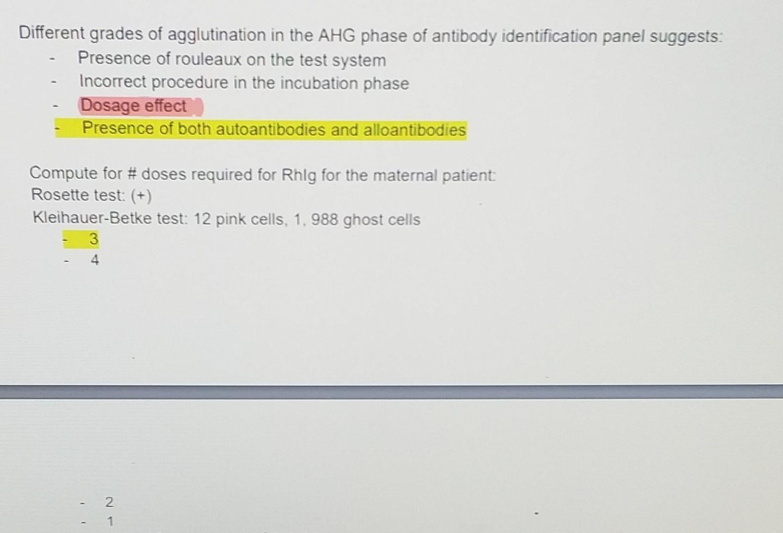 Different grades of agglutination in the AHG phase of | Chegg.com
