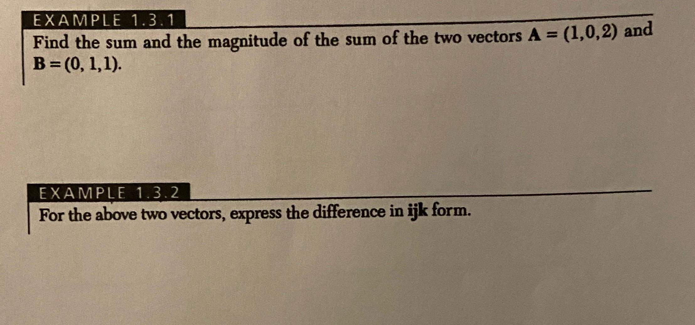 Solved EXAMPLE 1.3 .1Find the sum and the magnitude of the | Chegg.com