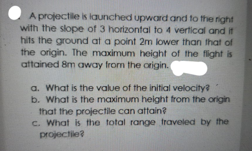 Solved A projectile is launched upward and to the right with | Chegg.com