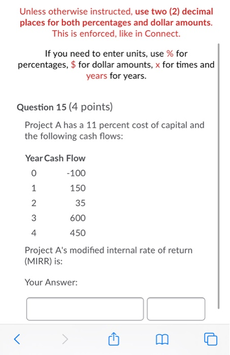 Solved Unless otherwise instructed, use two (2) decimal | Chegg.com