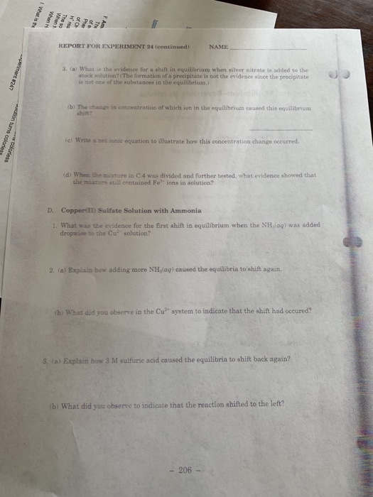 Name Date Section Instructor Report For Experiment