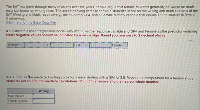 Solved The SAT has gone through many revisions over the | Chegg.com