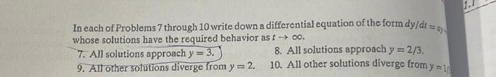 Solved In each of Problems 7 through 10 write down a | Chegg.com