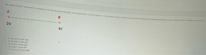 Solved Two points A and B, separated by a distance of 2m | Chegg.com