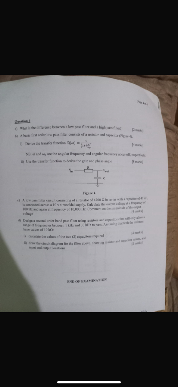Question 4a) ﻿What is the difference between a low | Chegg.com