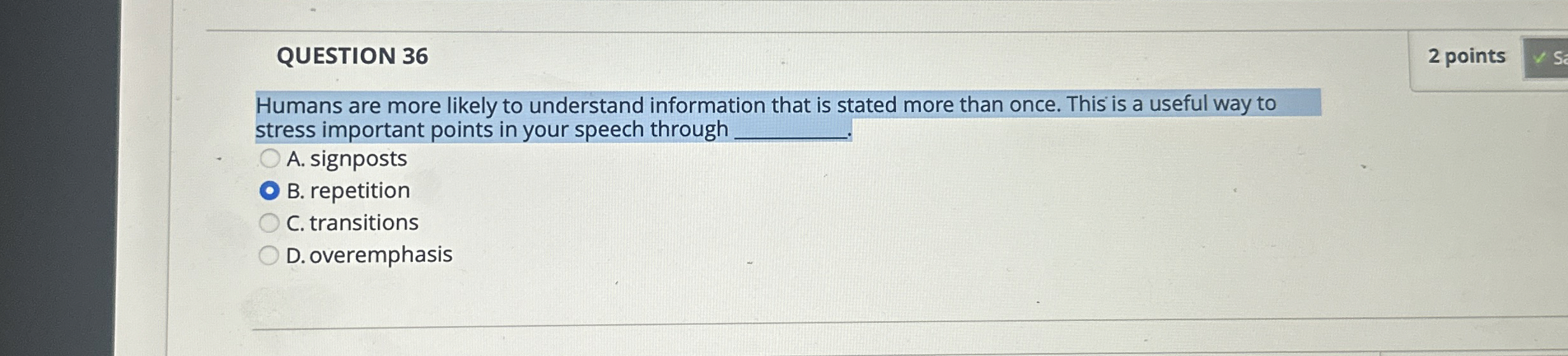Solved QUESTION 362 ﻿pointsHumans are more likely to | Chegg.com