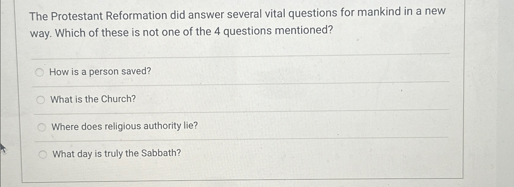 Solved The Protestant Reformation did answer several vital | Chegg.com