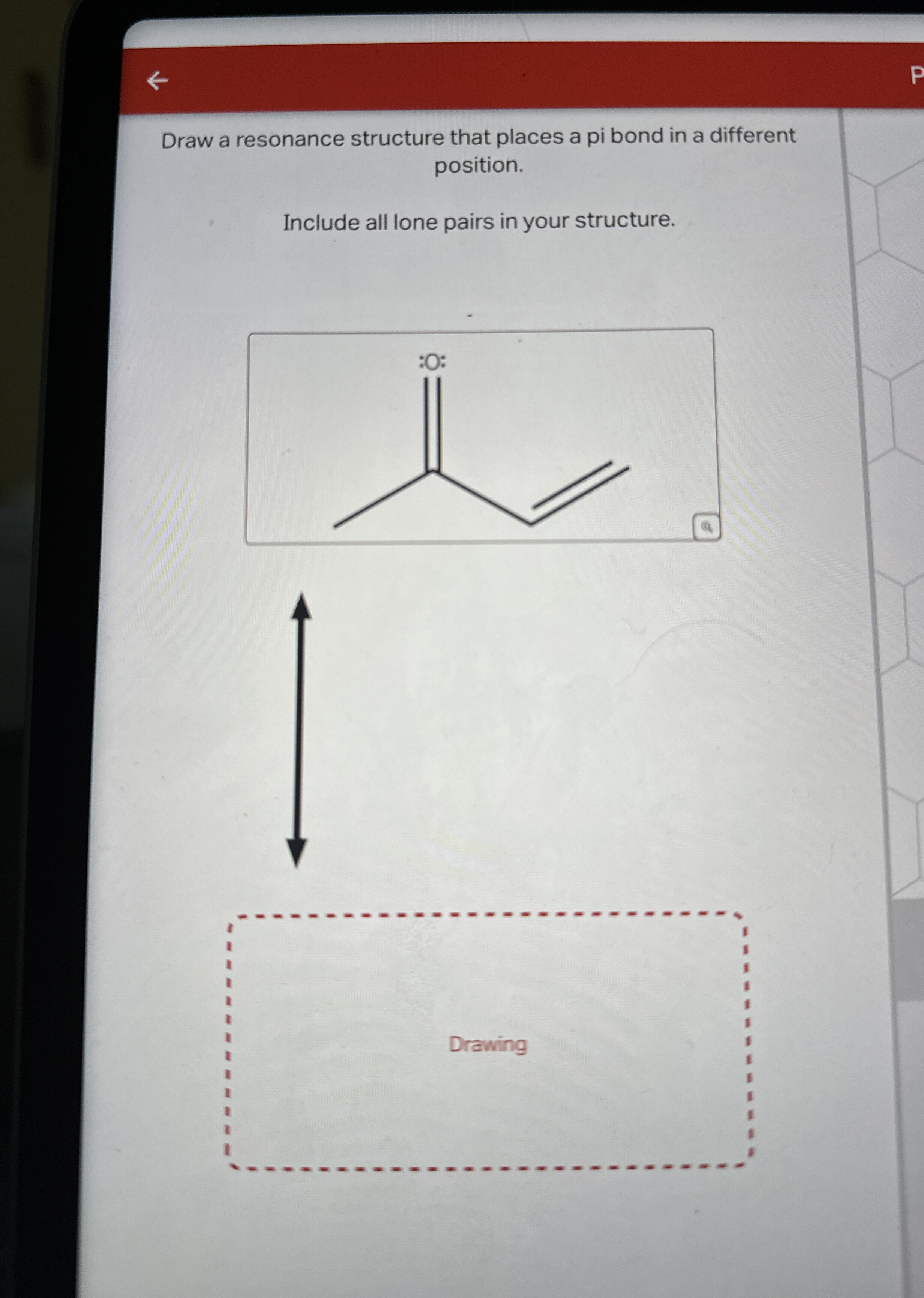 Solved Draw a resonance structure that places a pi bond in a | Chegg.com
