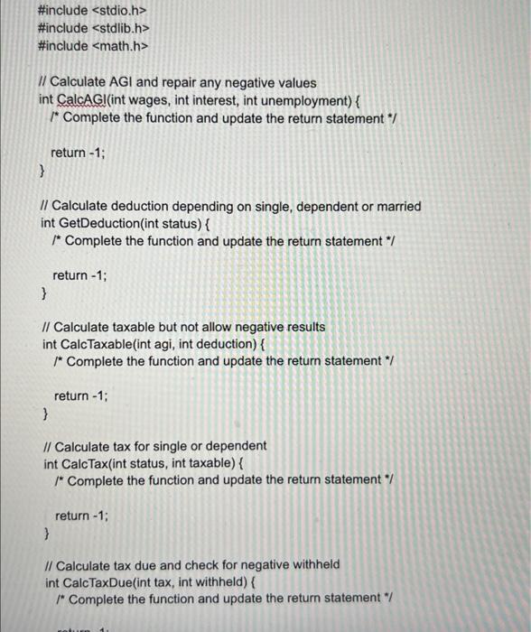 Solved 20.9 LAB*: Program: Income tax form - functions | Chegg.com