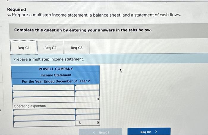 Solved Required c. Prepare a multistep income statement, a | Chegg.com