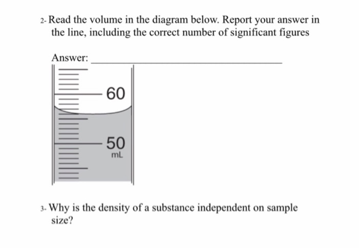 Solved 2- Read the volume in the diagram below. Report your | Chegg.com