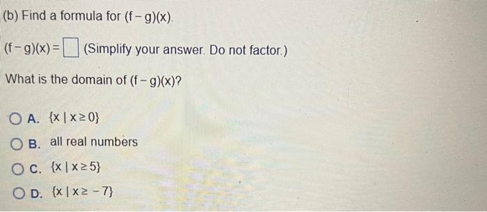 Solved Use f(x) and g(x) to find a formula for each | Chegg.com