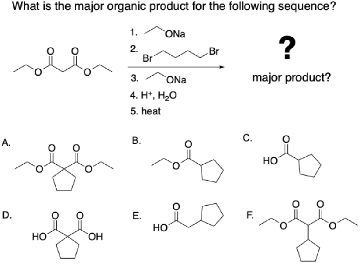 Solved What is the major organic product for the following | Chegg.com