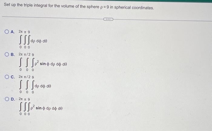 Solved Set up the triple integral for the volume of the | Chegg.com