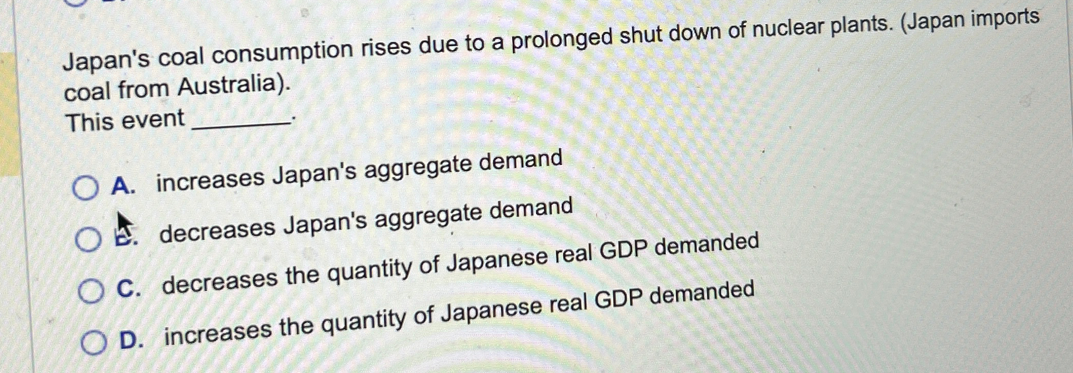 Solved Japan's coal consumption rises due to a prolonged | Chegg.com