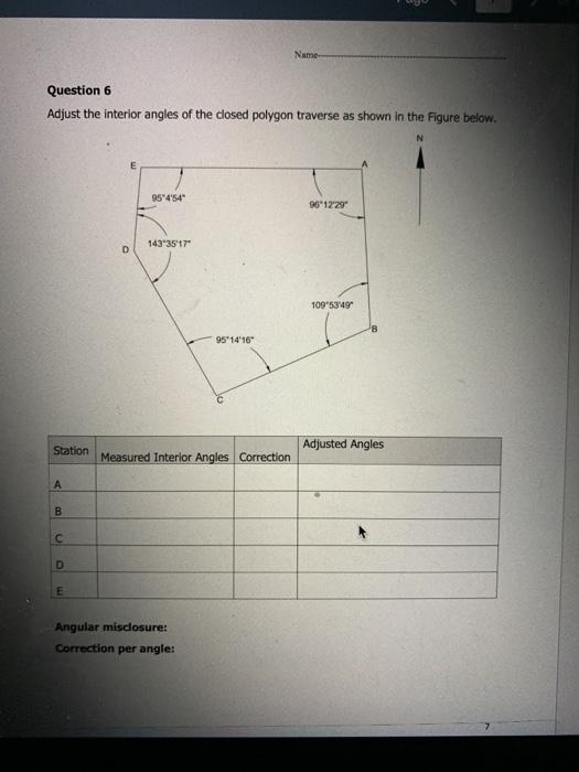 Solved Name Question 6 Adjust the interior angles of the | Chegg.com