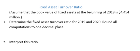 Solved Fixed Asset Turnover Ratio(Assume that the book value | Chegg.com