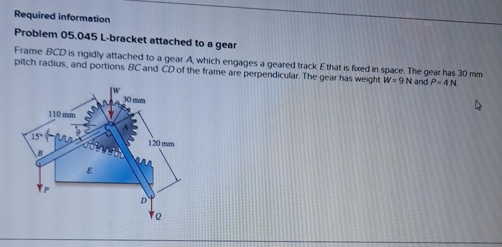 Solved Required information Problem 05.045 L-bracket | Chegg.com