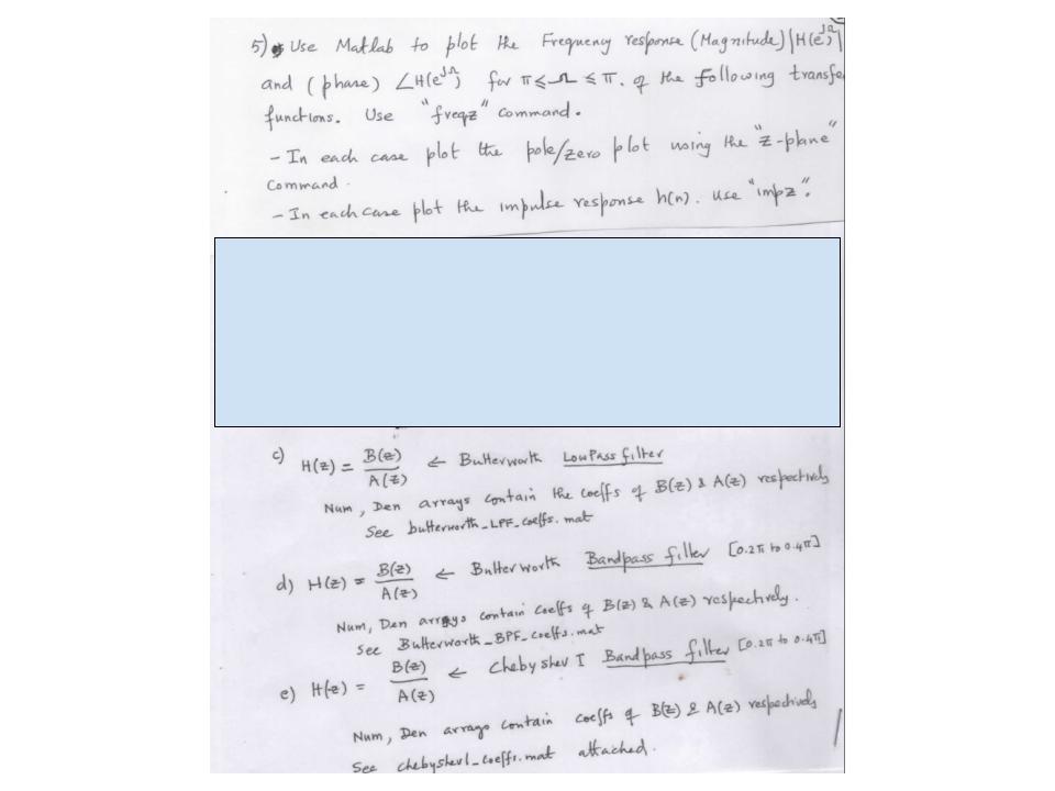 Use Matlab to plot the Frequency response | Chegg.com