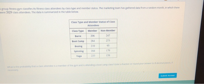Solved Group Fitness Gym Classifies Its Fitness Class