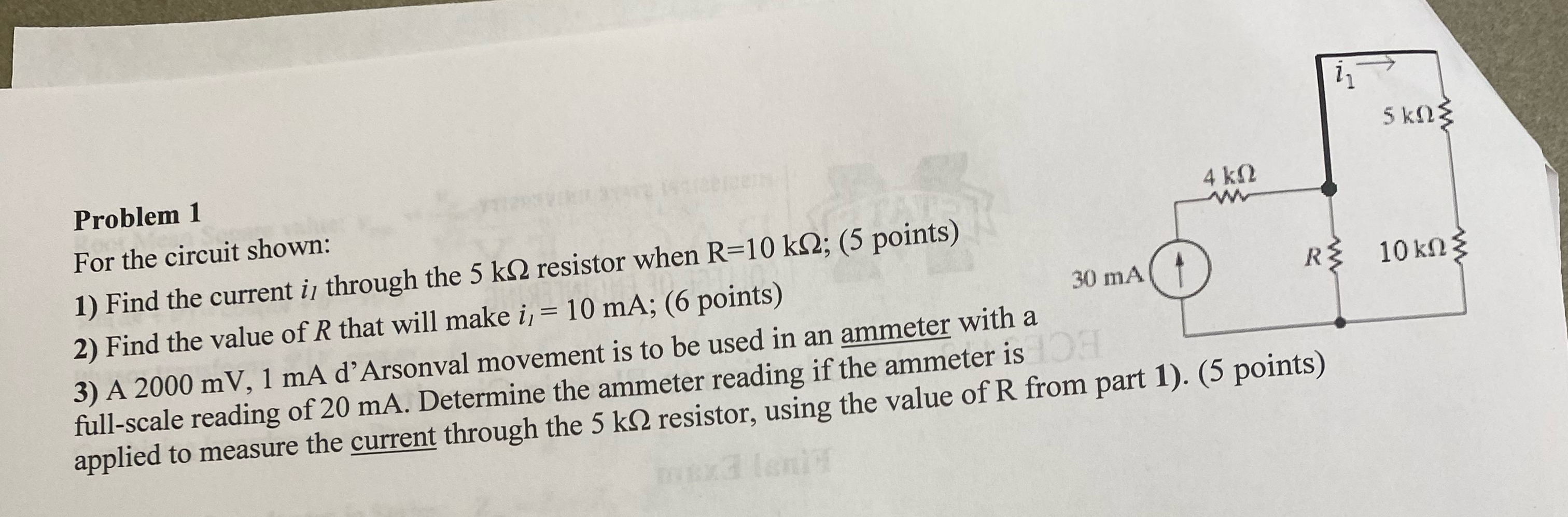 Solved Problem 1For the circuit shown:Find the current il | Chegg.com
