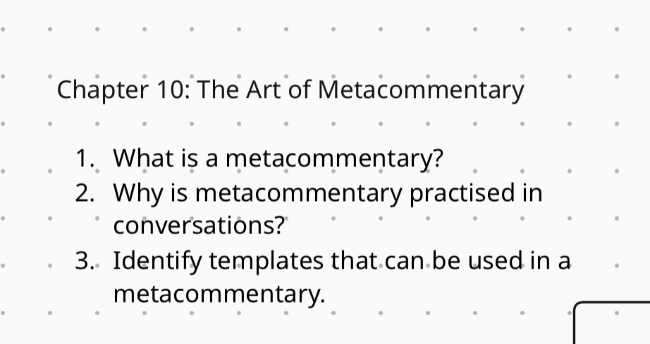 Solved MetaChapter 10: The Art of MetacommentaryWhat is a | Chegg.com