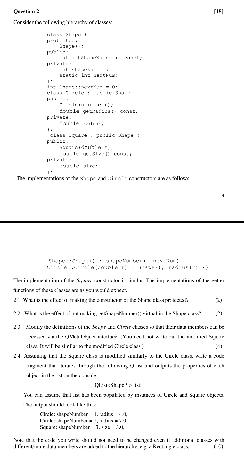 Question 2[18]Consider the following hierarchy of | Chegg.com