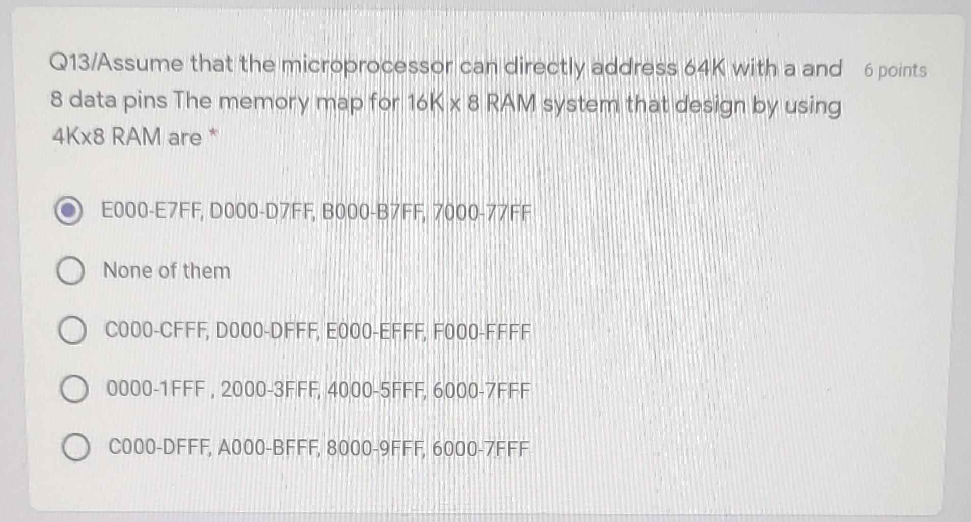Solved 6 points Q13/Assume that the microprocessor can | Chegg.com
