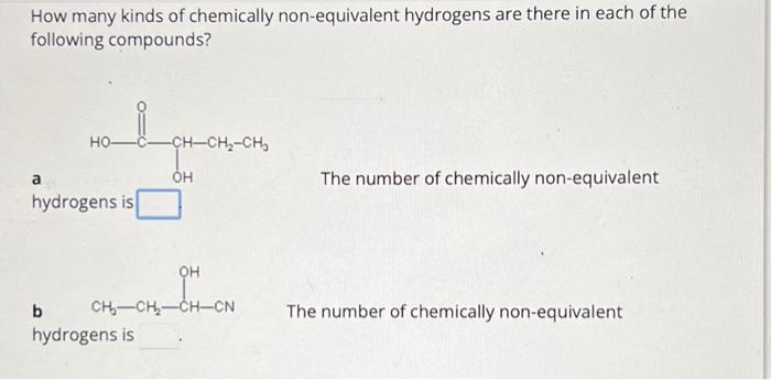 Solved How many kinds of chemically non-equivalent hydrogens | Chegg.com