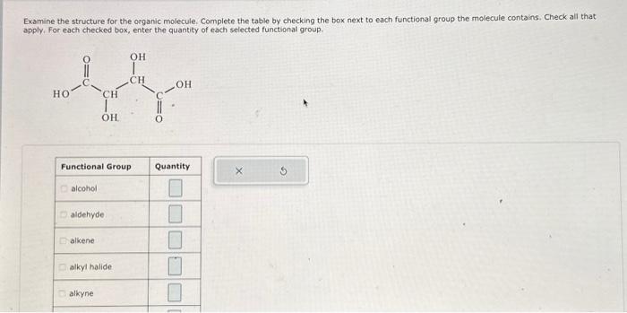 Solved Examine the structure for the organic molecule. | Chegg.com