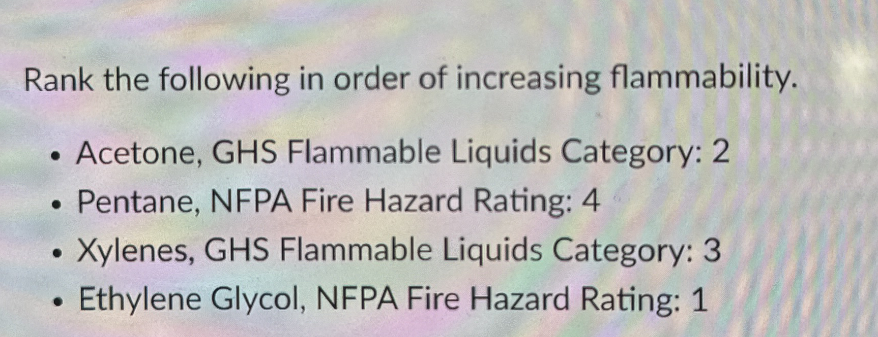 Solved Rank the following in order of increasing | Chegg.com