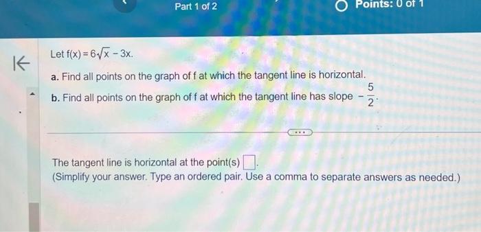 Solved Let f(x)=6x−3x. a. Find all points on the graph of f | Chegg.com