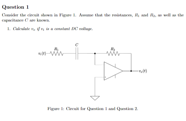 Solved Question 1Consider the circuit shown in Figure 1. | Chegg.com