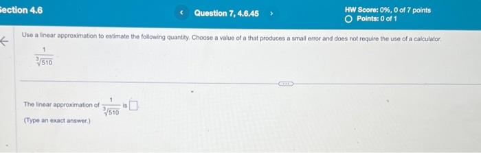 Solved Use a linear approximation to estimate the following | Chegg.com