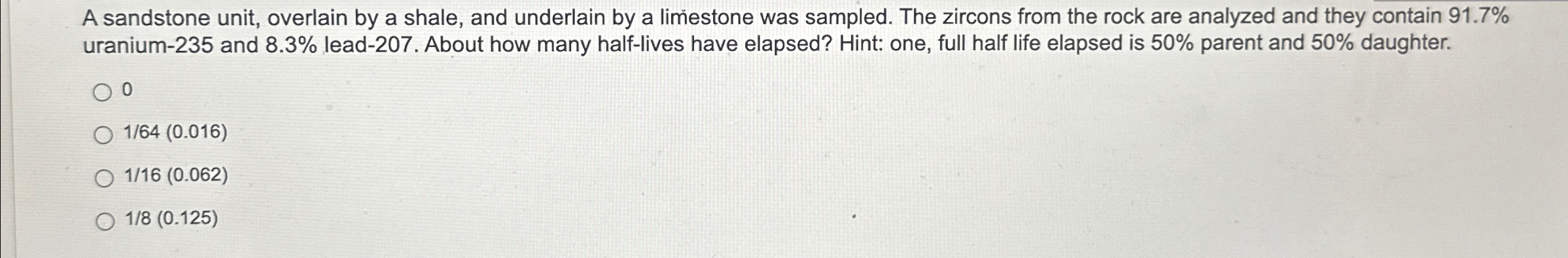 Solved A sandstone unit, overlain by a shale, and underlain | Chegg.com