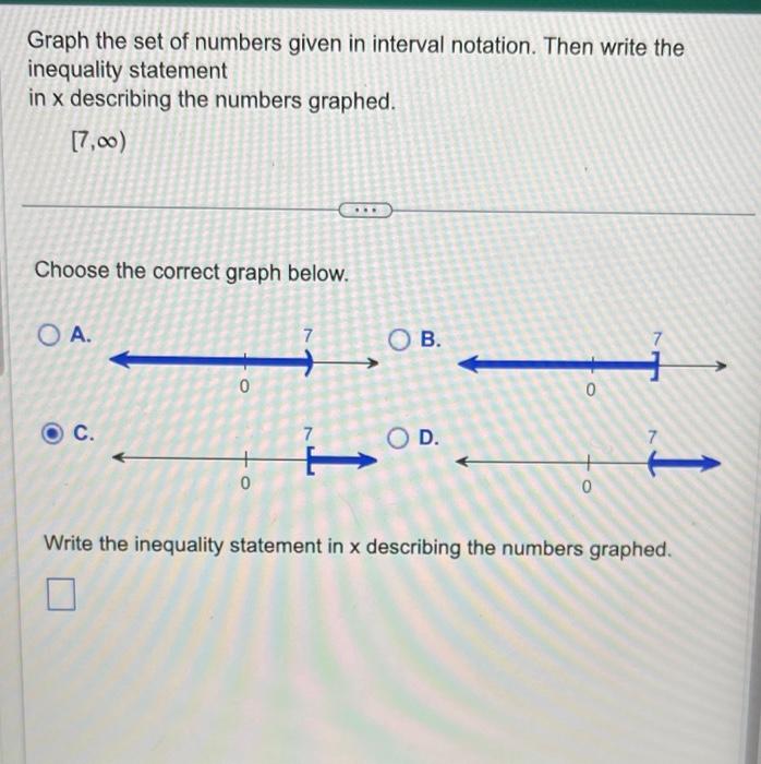 Solved Graph the set of numbers given in interval notation. | Chegg.com