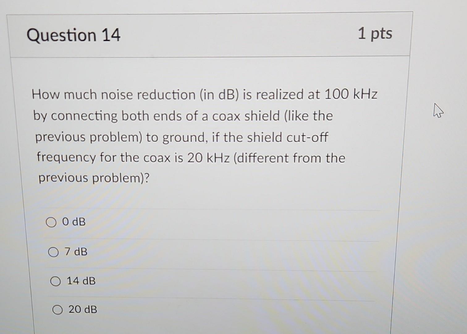 Solved How much noise reduction (in dB ) is realized at | Chegg.com