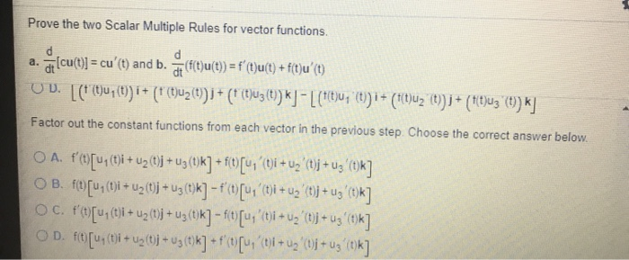 Solved Prove the two Scalar Multiple Rules for vector | Chegg.com