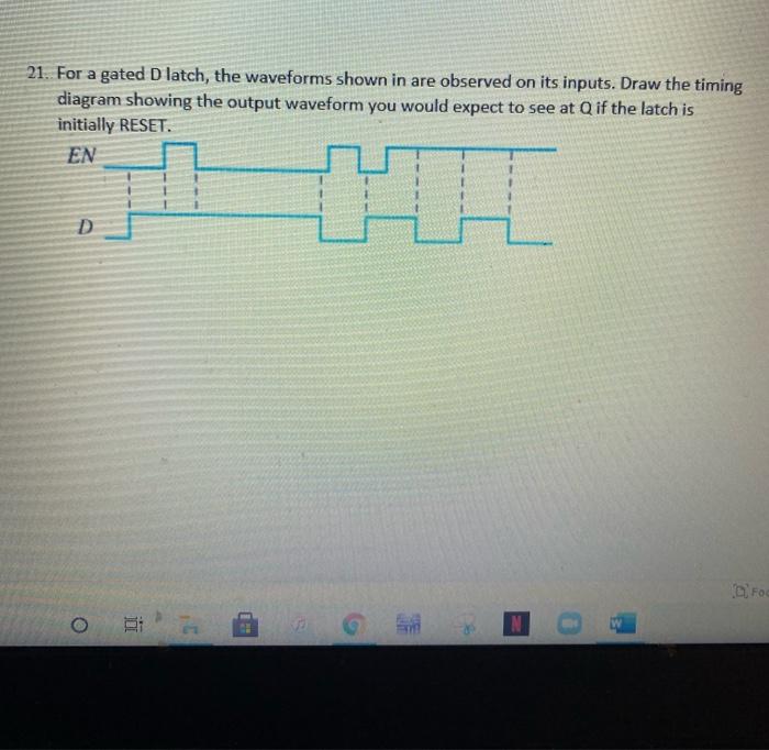 Solved 19. Determine the output of a gated D latch for the | Chegg.com