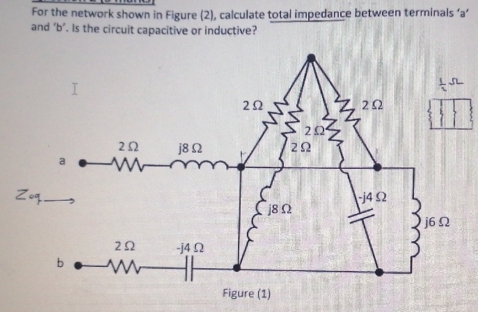 Solved For the network shown in Figure (2), ﻿calculate total | Chegg.com
