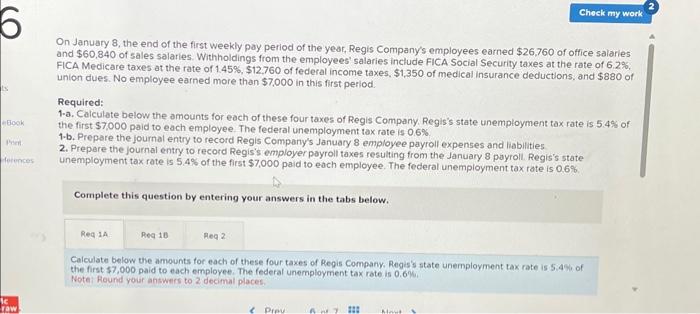Solved On January 8 , the end of the first weekly pay period | Chegg.com